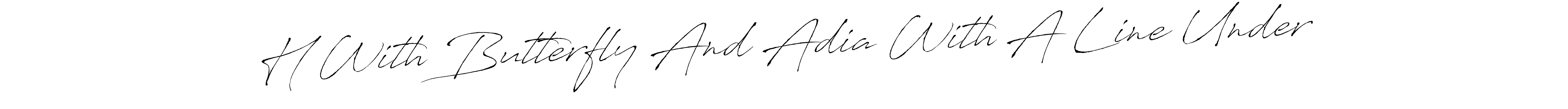 76+ H With Butterfly And Adia With A Line Under Name Signature Style ...